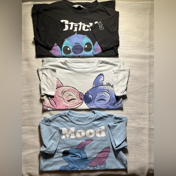 Disney | Shirts & Tops | Disney Stitch Kids Button Down Shirts Black ...